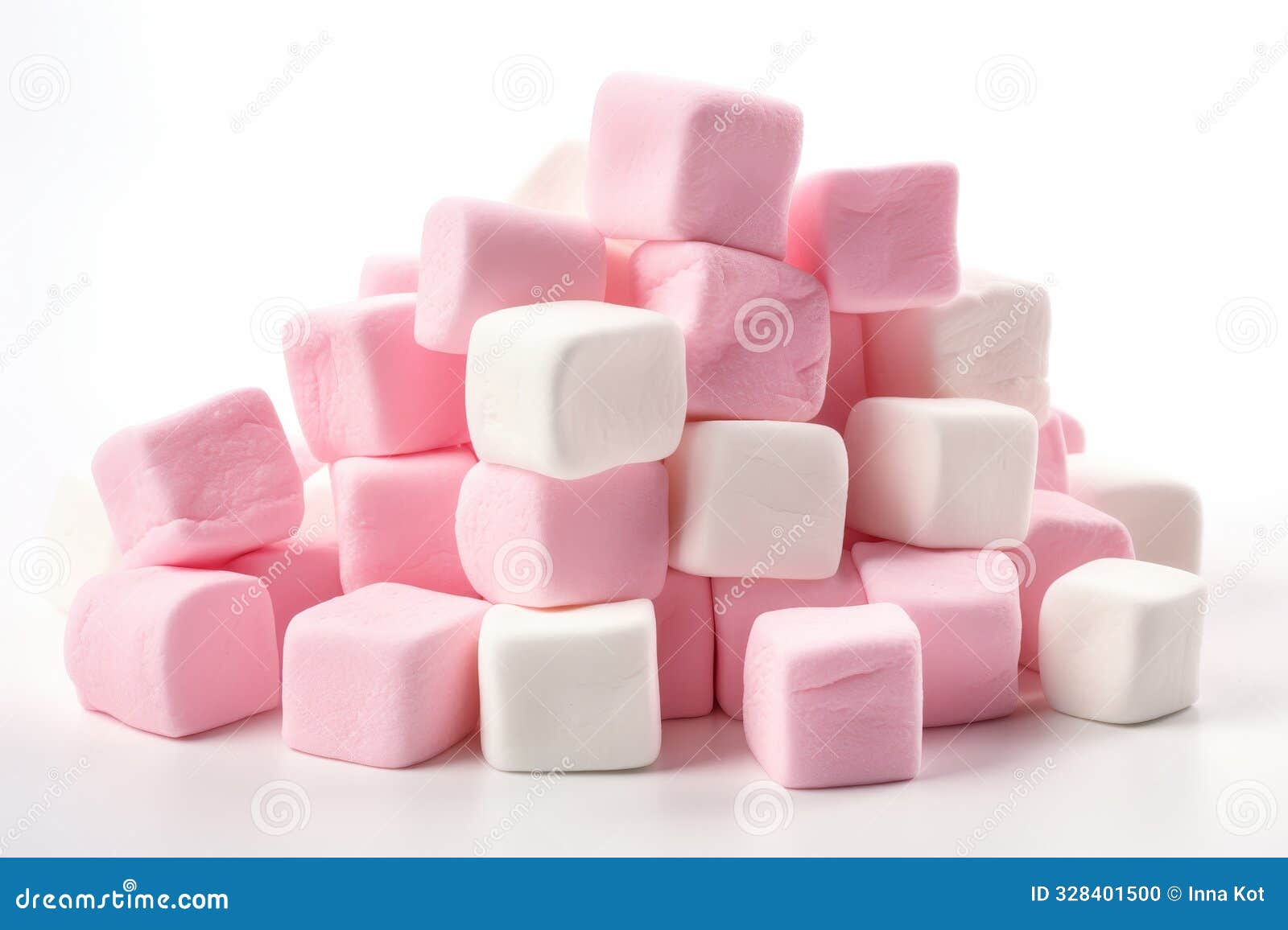 Single Marshmallow on White Background with Complete Depth of Field for ...