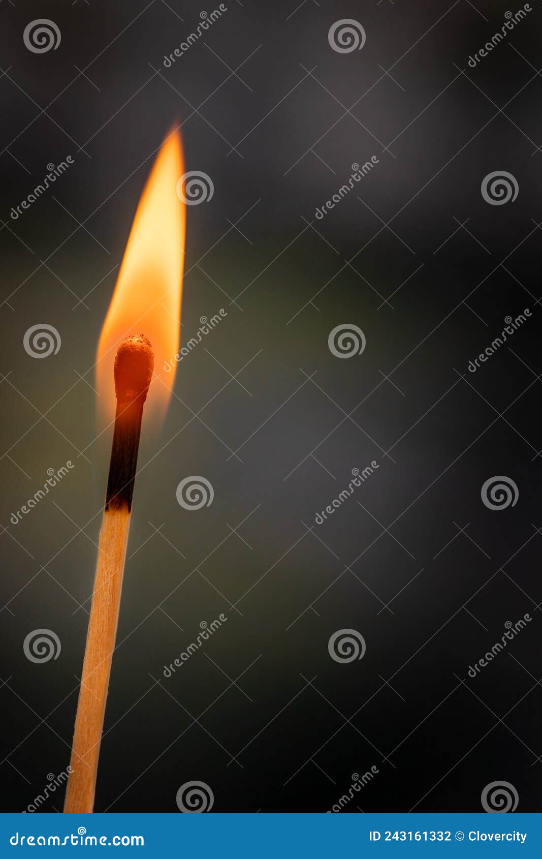 Single Match Stick on Fire stock photo. Image of yellow - 243161332
