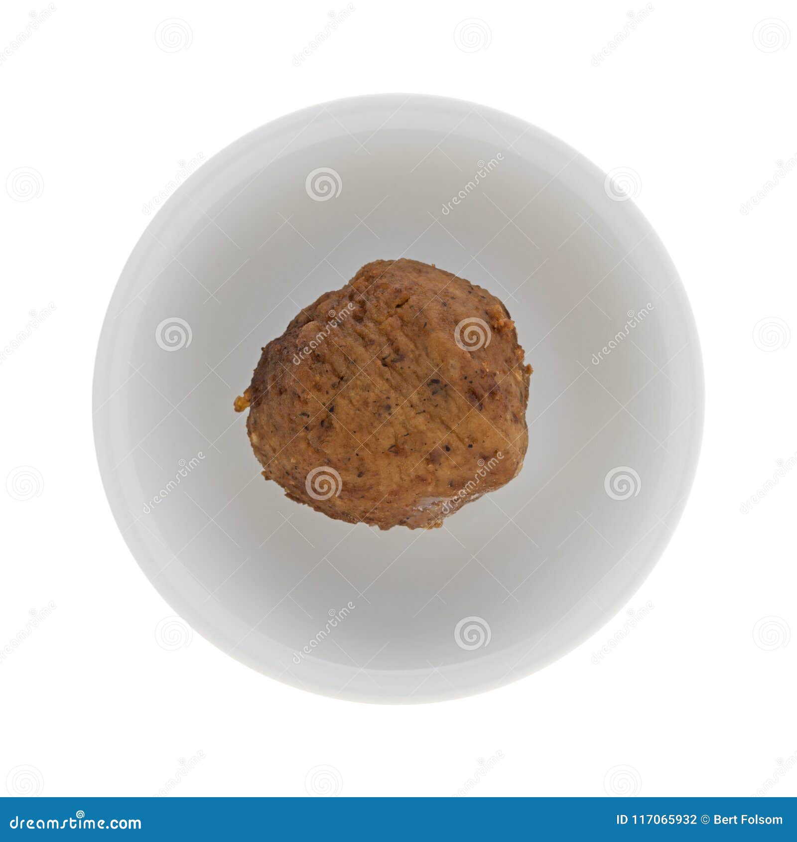 Single Meatball in a White Dish Stock Photo - Image of background ...