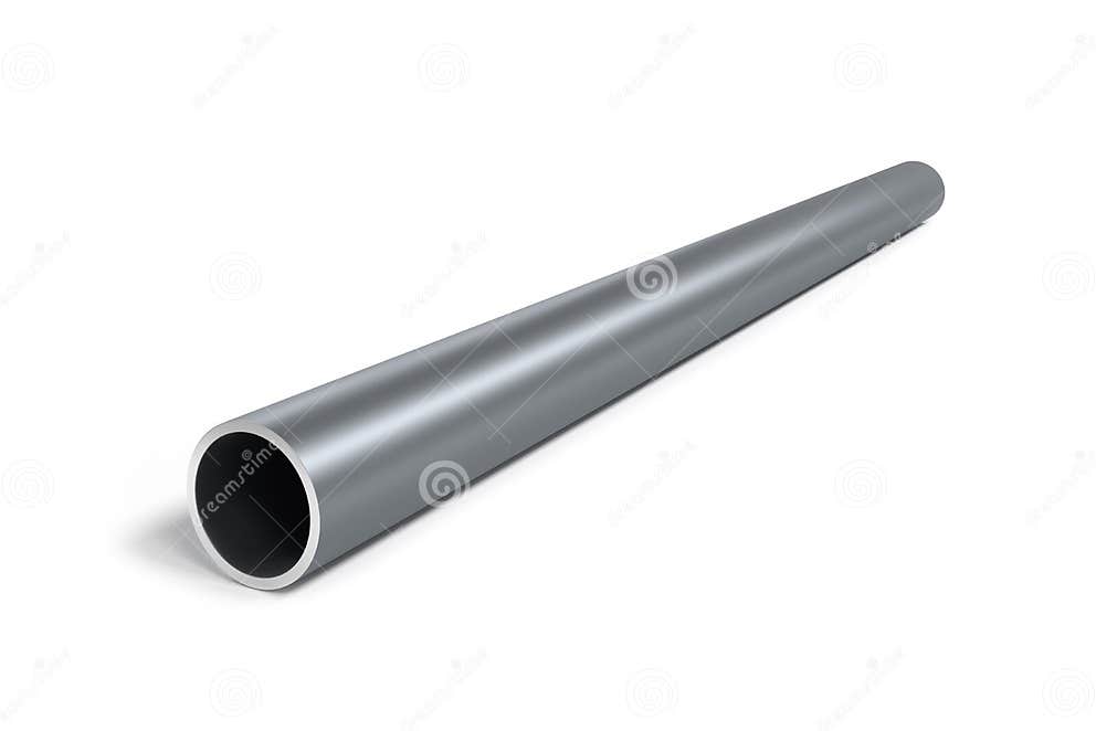 Single metal round pipe stock illustration. Illustration of isolated ...