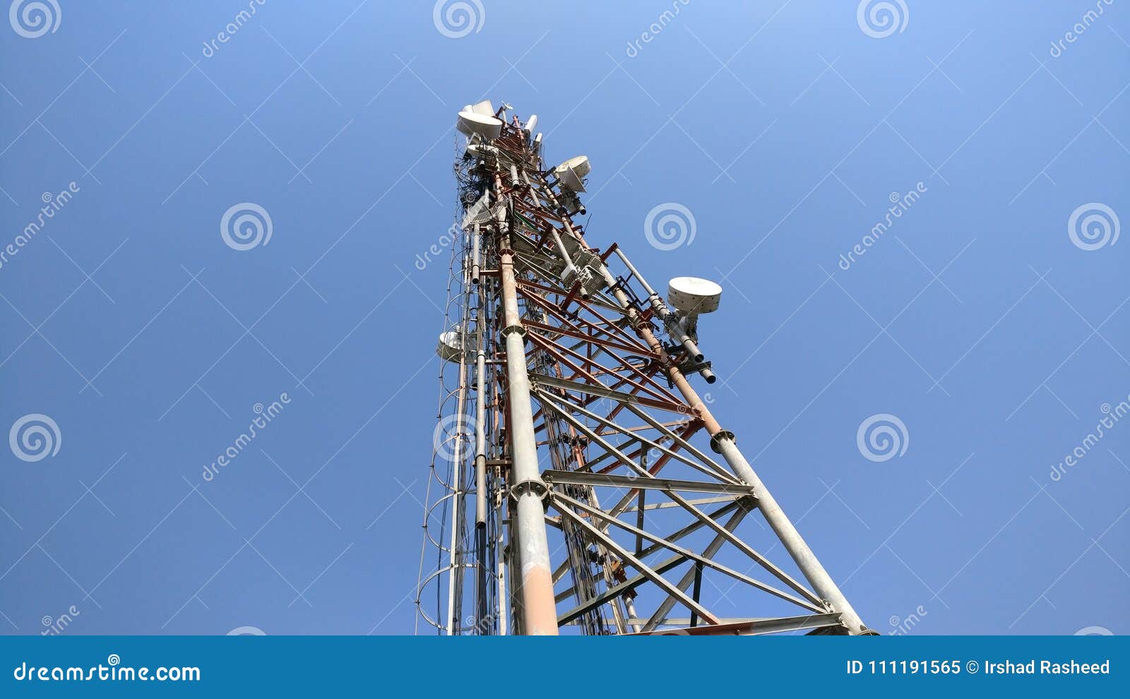Mobile network tower stock image. Image of tower, single - 111191565
