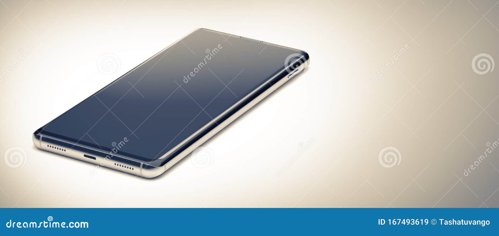 A Single Mobile Phone or Smartphone on White Surface. Stock ...