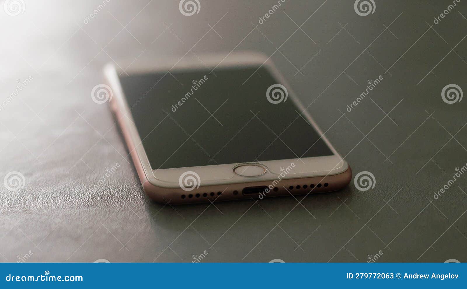 A Single Mobile Phone on Table in the Office Stock Image - Image of ...