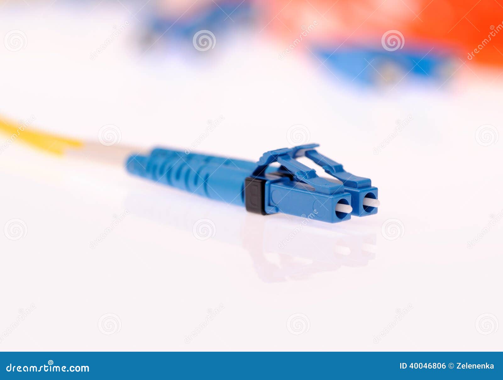 Single Mode Patch Cord LC with Blue SC Double Connector Stock Photo ...