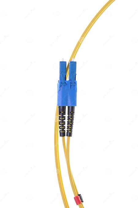 Single Mode Patch Cord LC with Blue SC Double Connector Stock Photo ...