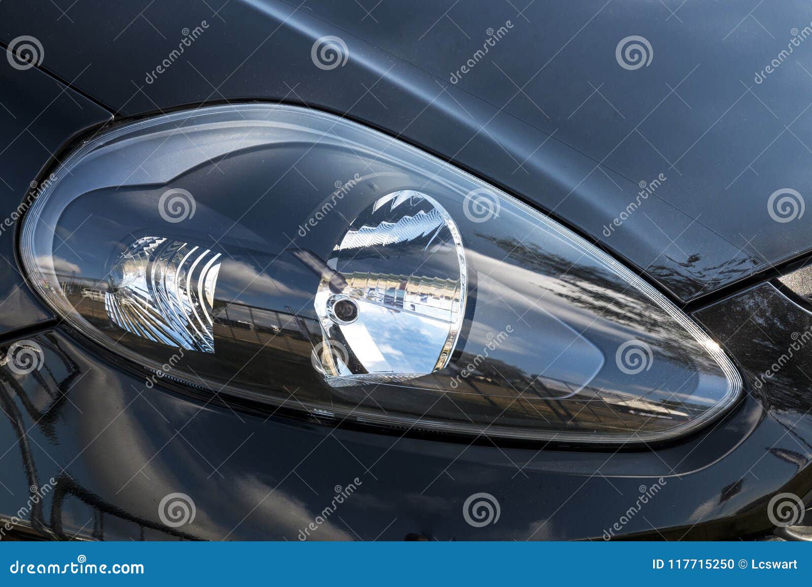 Single Modern Vehicle Headlamp Design Stock Photo - Image of metal ...