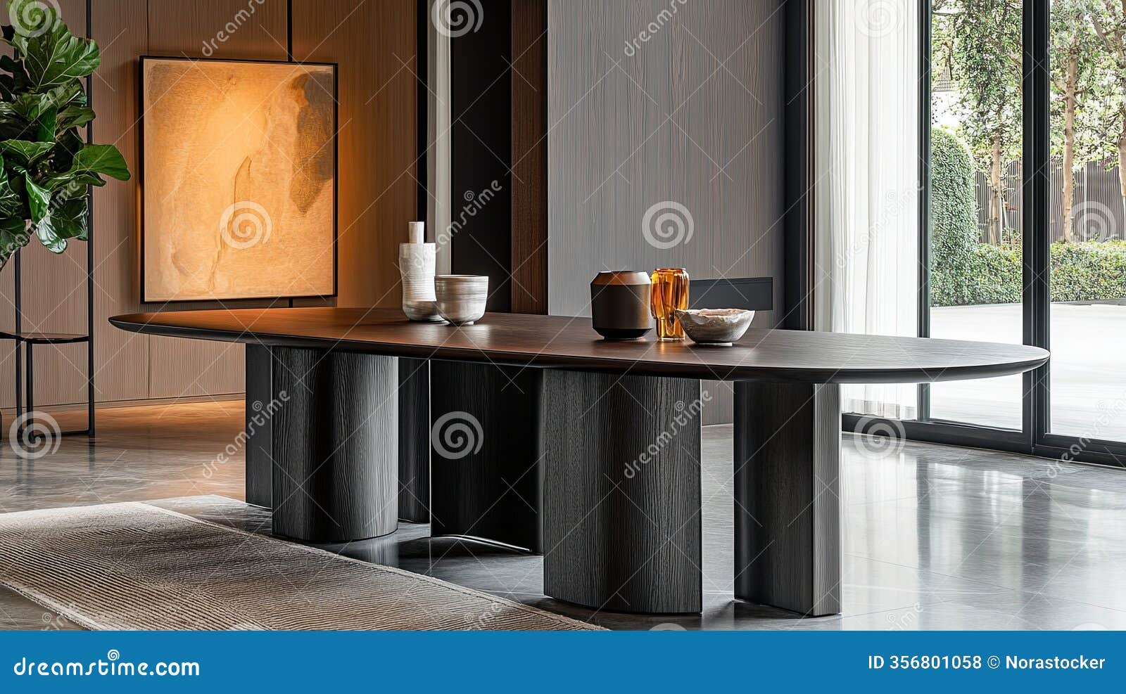 A Single Modular Dining Table Styled in a Sleek Modern Dining Room ...