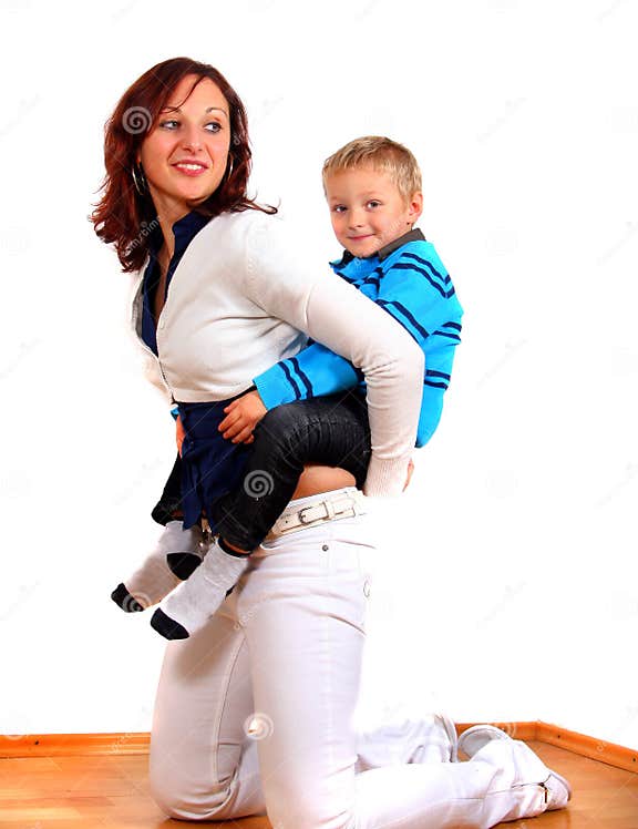 Single Mom and Her Boy stock image. Image of outdoors - 7228745