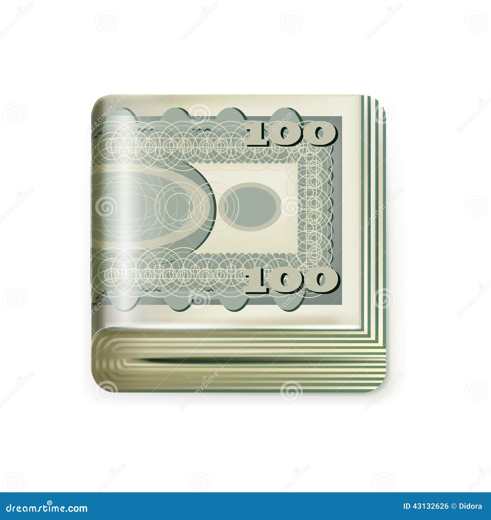 Single money stack folded stock vector. Illustration of business - 43132626
