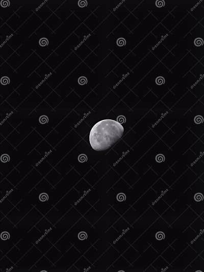 A Single Moon View in the Dark Night Sky Environment. Stock Photo ...