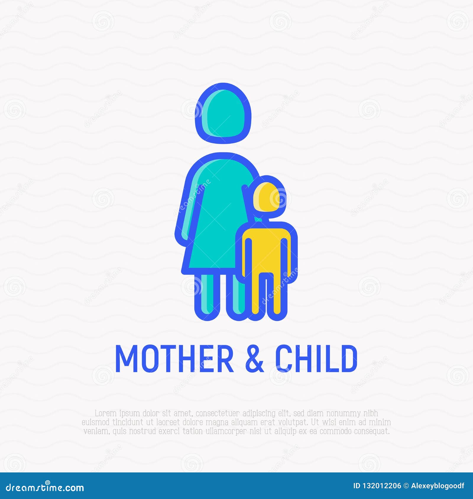 Single Mother and Child Thin Line Icon Stock Vector - Illustration of ...