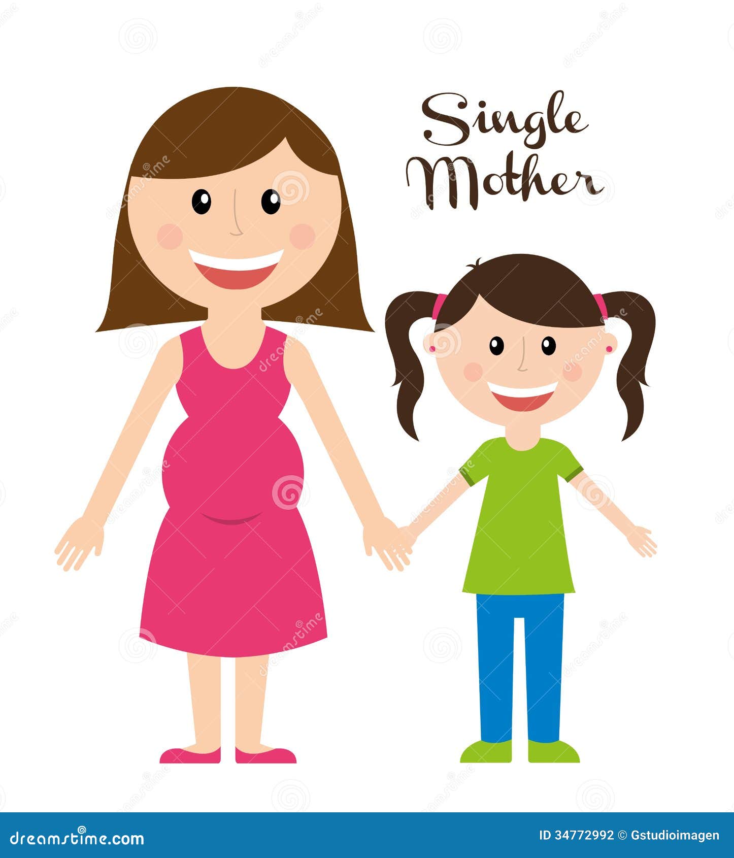 Single mother stock illustration. Illustration of alternative - 34772992