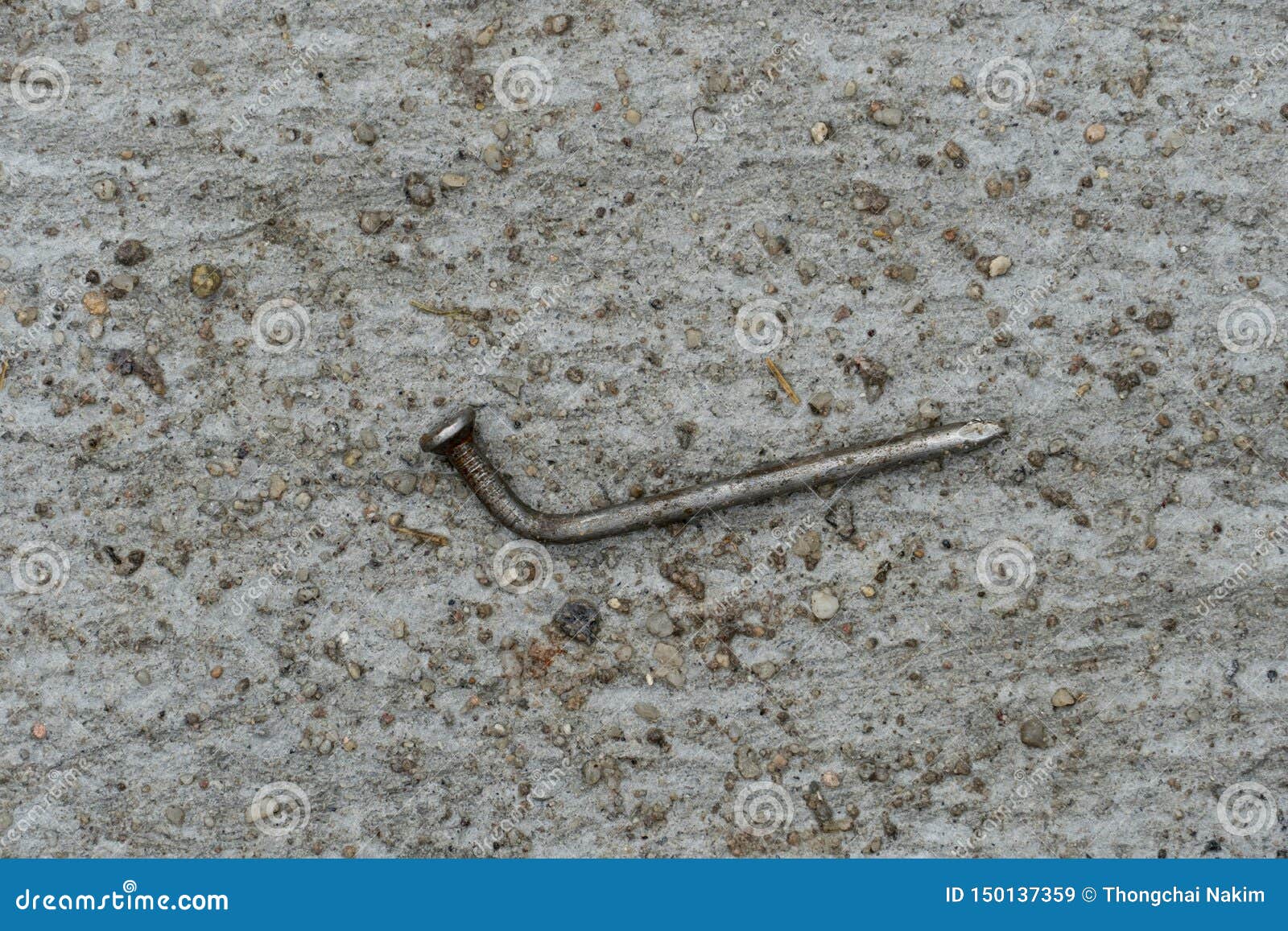 Single Nail on Cement Floor. Stock Image - Image of global, dirty ...