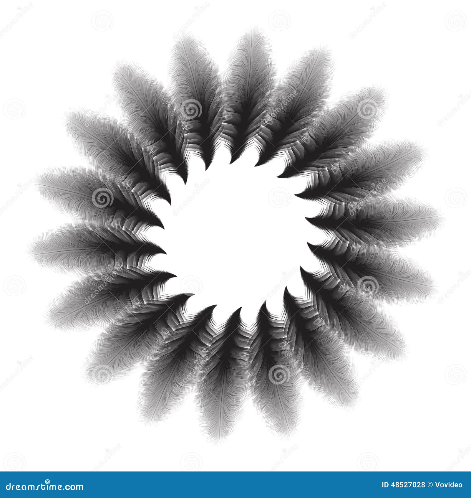 Single Natural Feather Isolated on White Stock Illustration ...