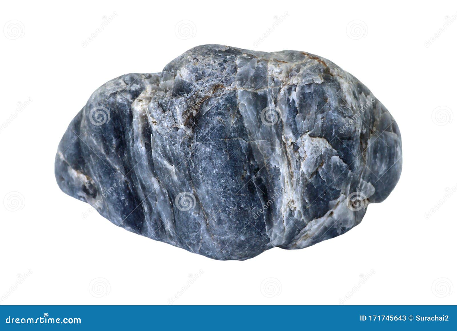 Single Natural Stone Isolated on White Background Stock Image - Image ...
