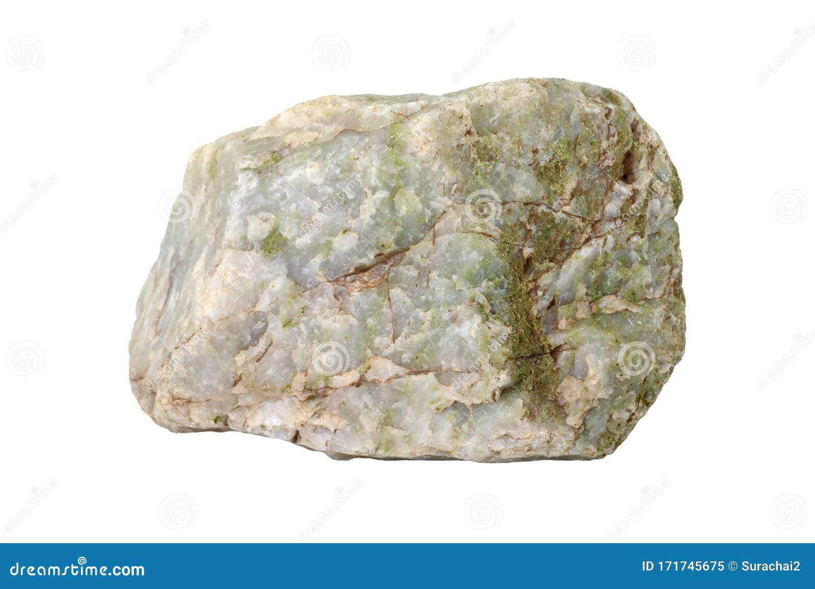 Single Natural Stone Isolated on White Background Stock Image - Image ...