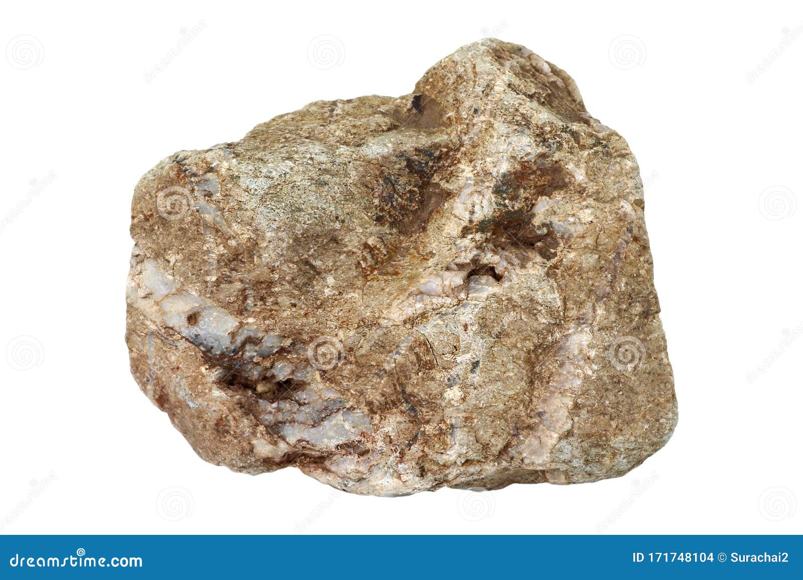 Single Natural Stone Isolated on White Background Stock Photo - Image ...