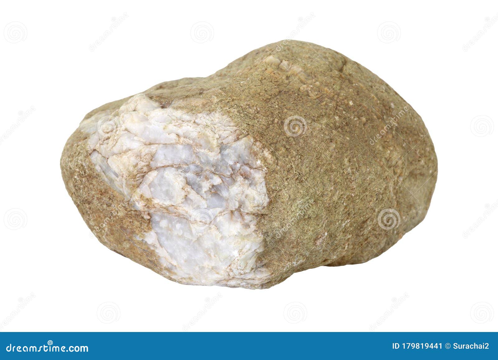 Single Natural Stone Isolated on White Background Stock Image - Image ...