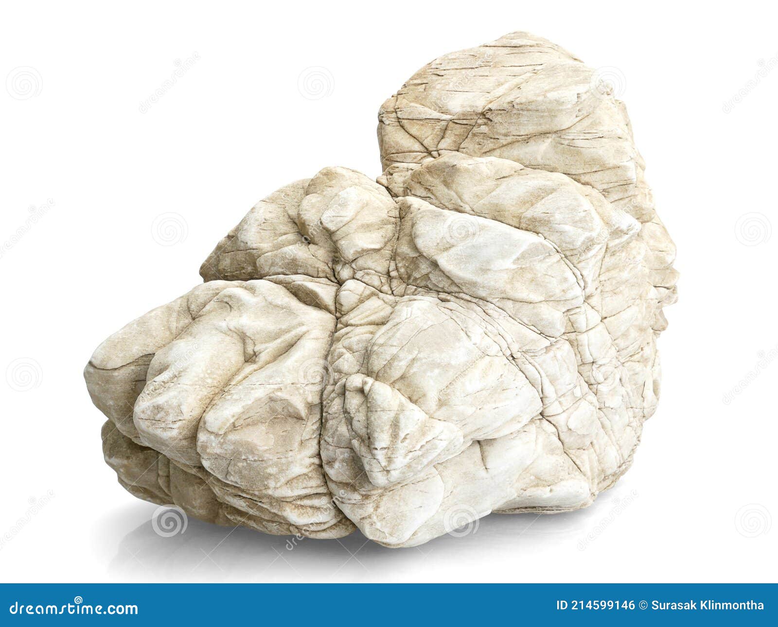 Single Natural Stone on White Background Stock Photo - Image of ...