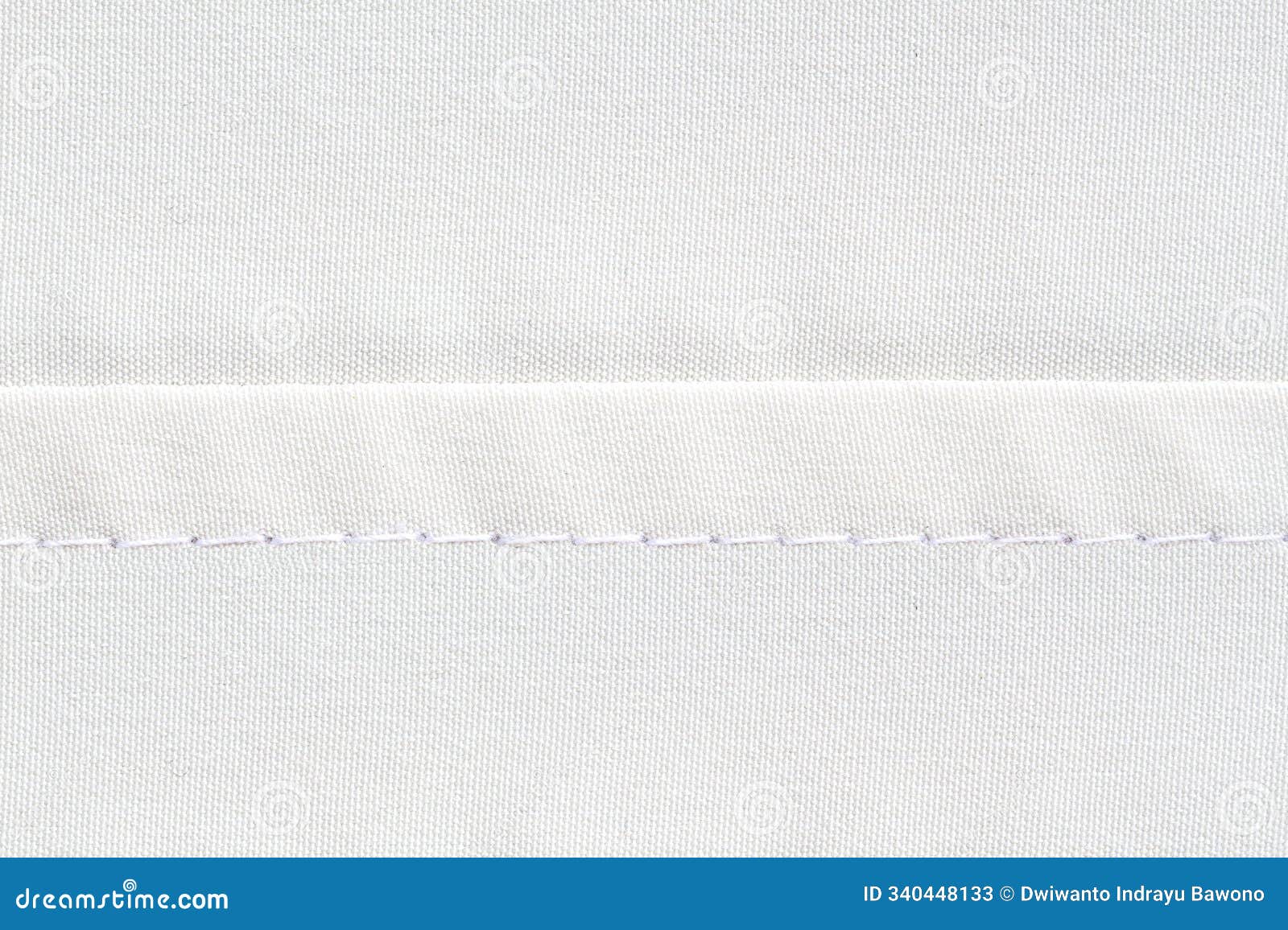 Single Needle Stitching Background on White Material Stock Image ...