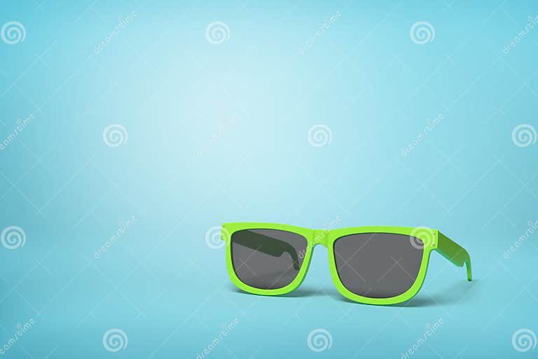 Single Neon Green Sunglasses with Shadow Stock Illustration ...
