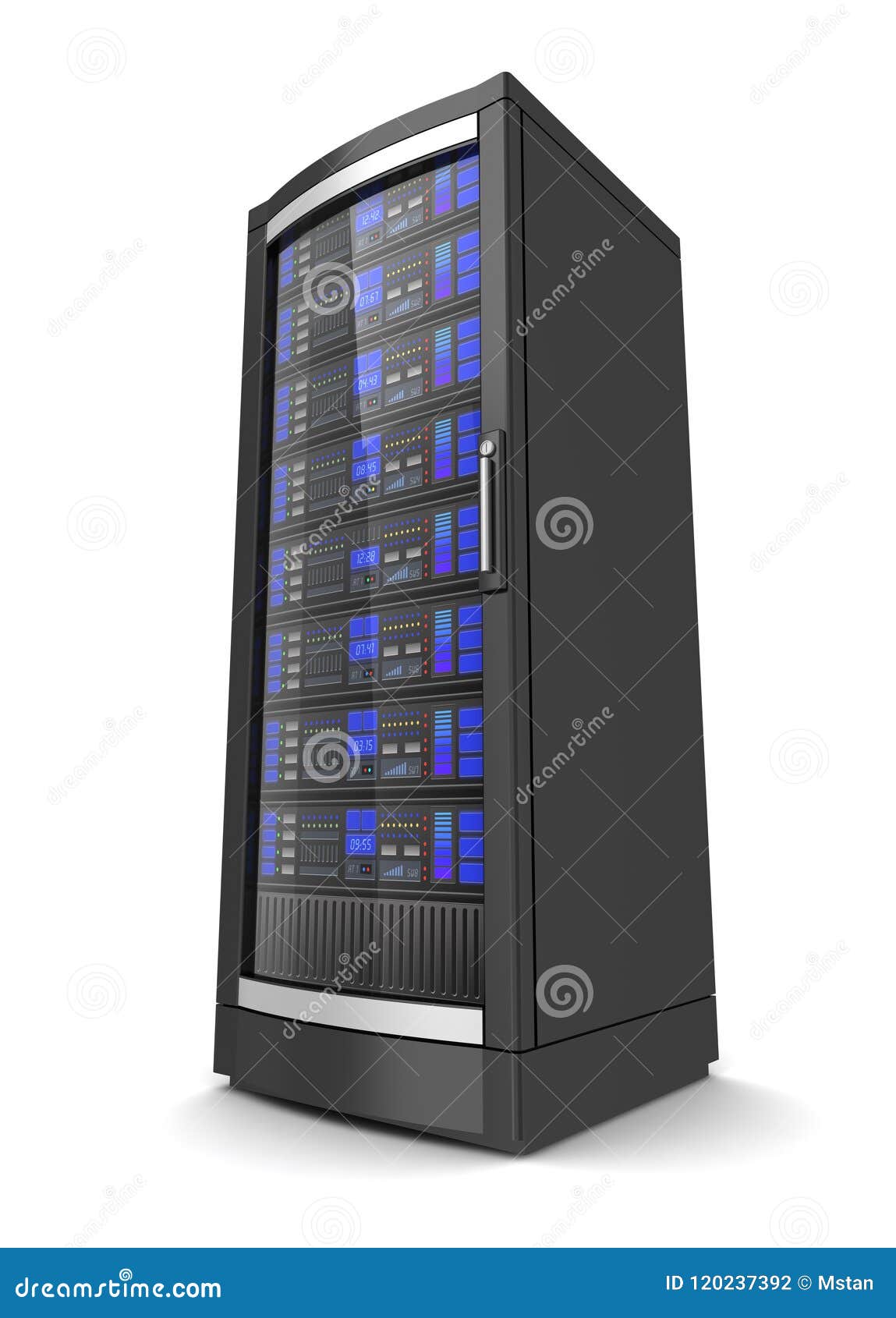 Single Network Workstation Server 3d Illustration Stock Illustration ...