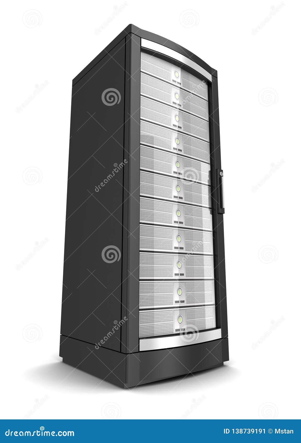 Single Network Workstation Server 3d Illustration Stock Illustration ...