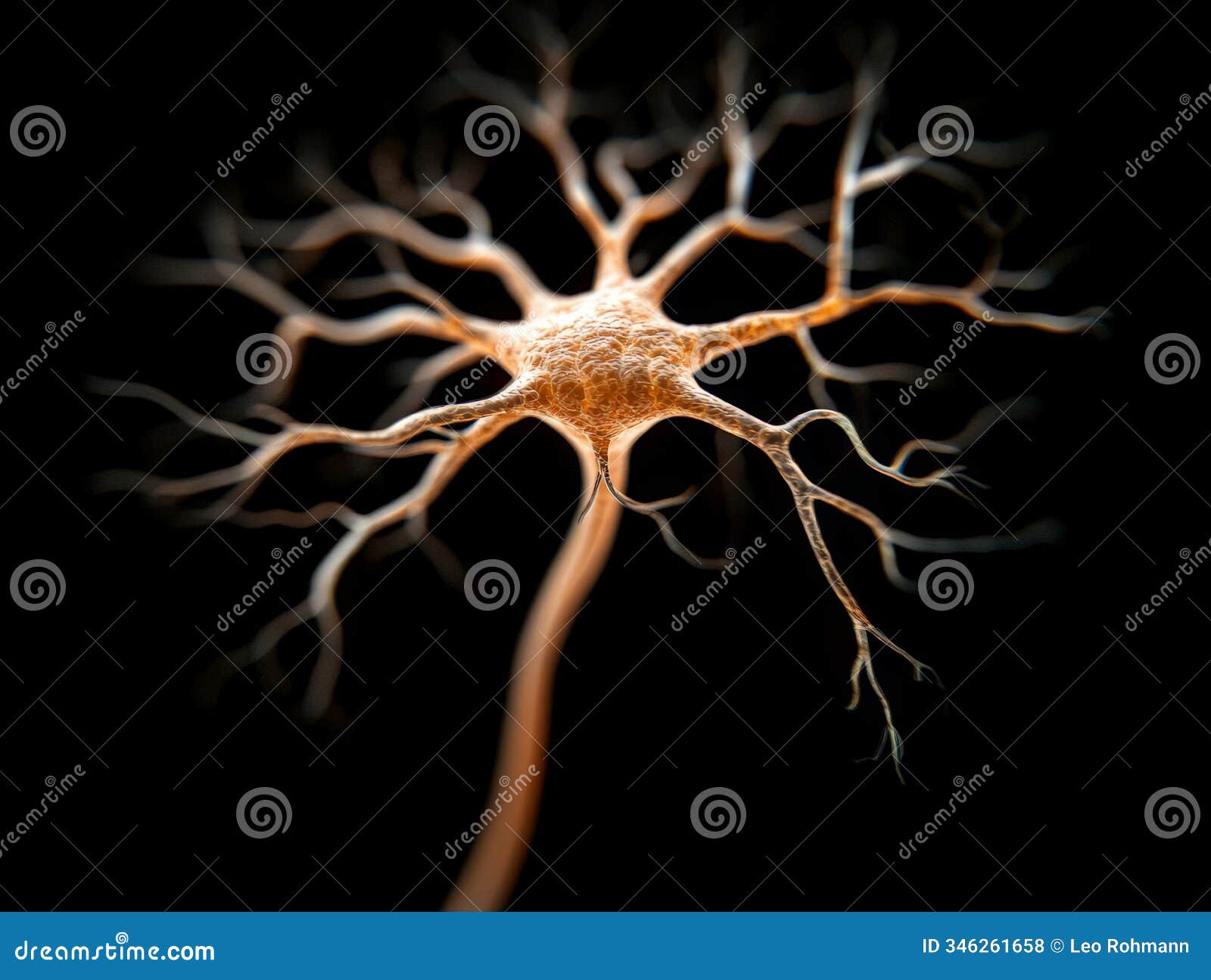 Single Neuron with Branching Dendrites Symbolizing Neural Communication ...