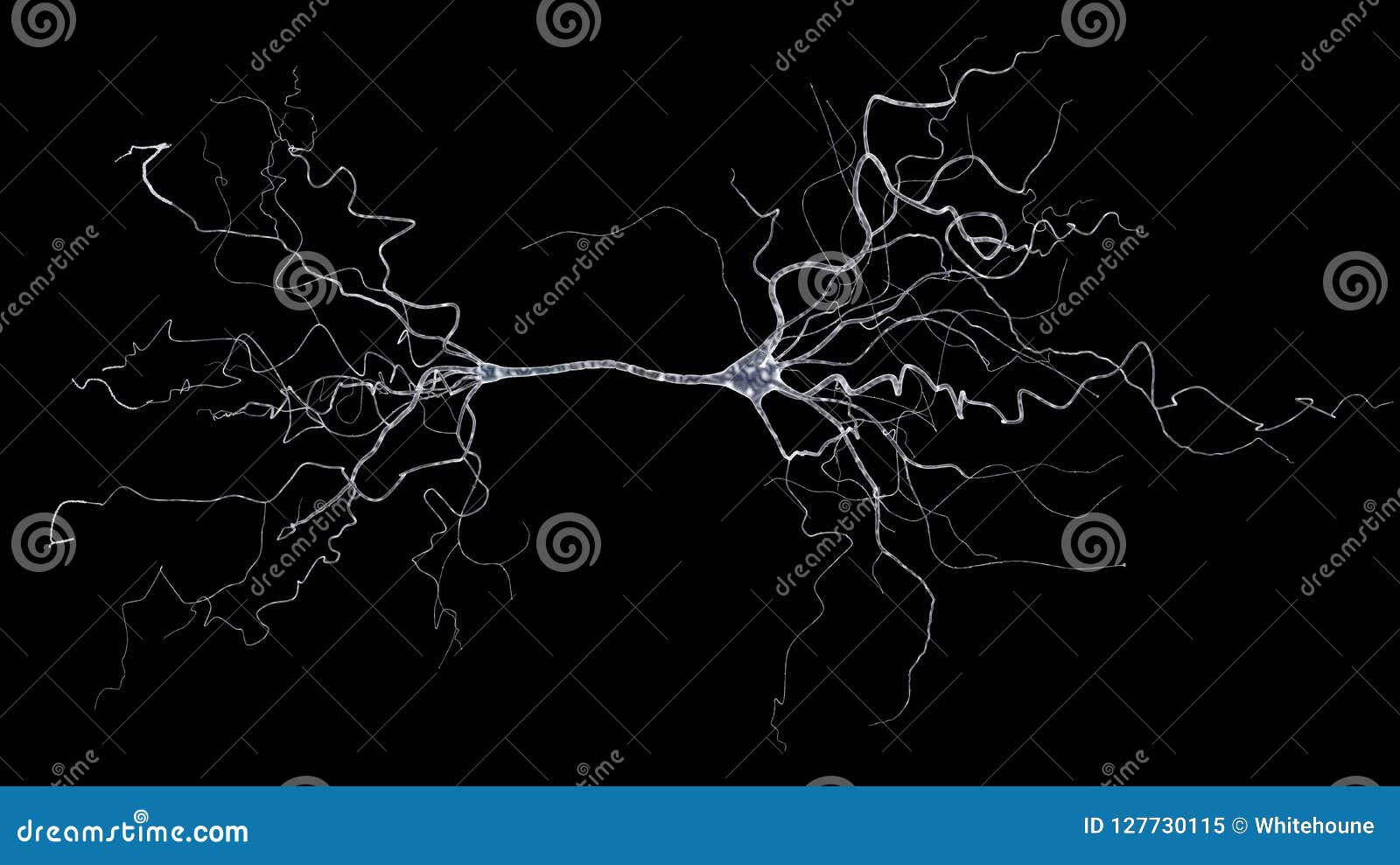 Conceptual Image with Neuron Cell Isolated on Black Stock Illustration ...