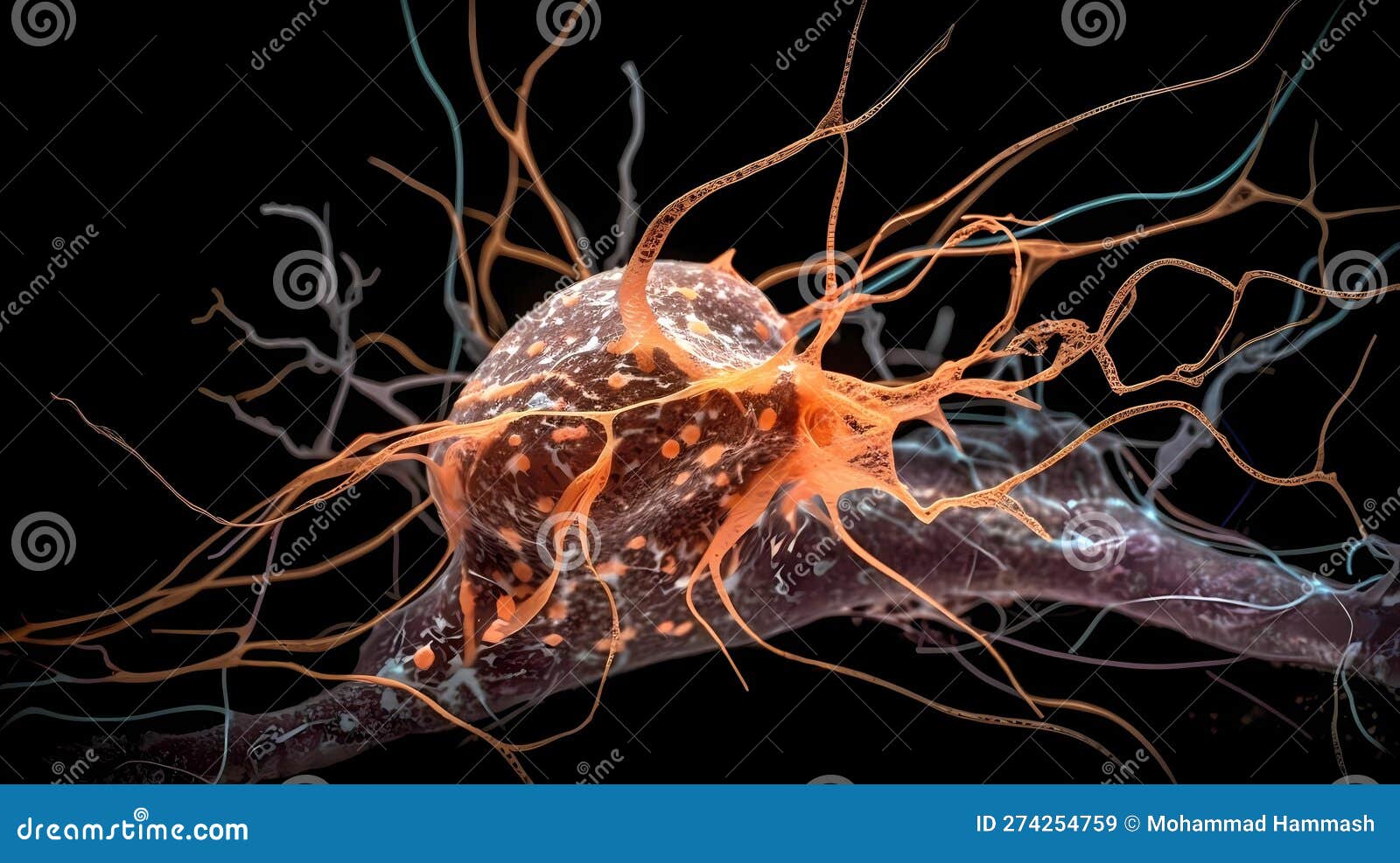 Single Neuron Illustration, Made with Generative AI Stock Illustration ...