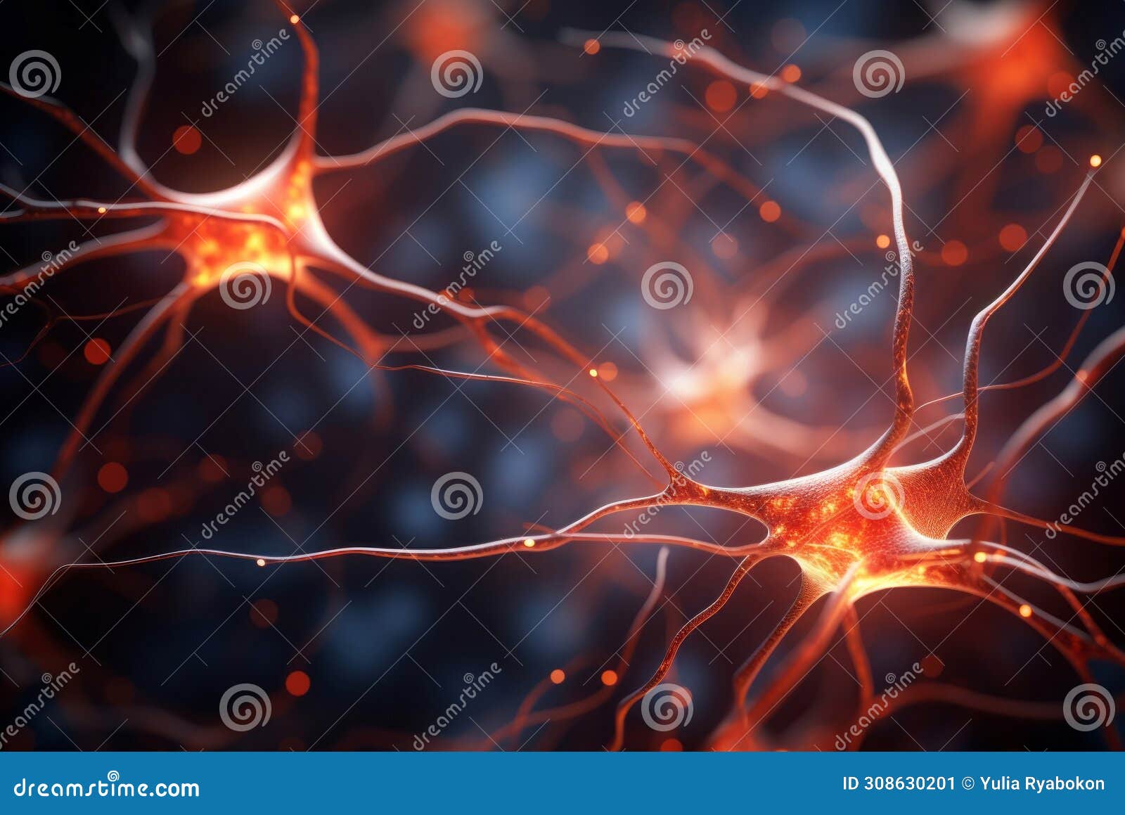 Single Neuron Synapses Scheme Board. Generate Ai Stock Illustration ...