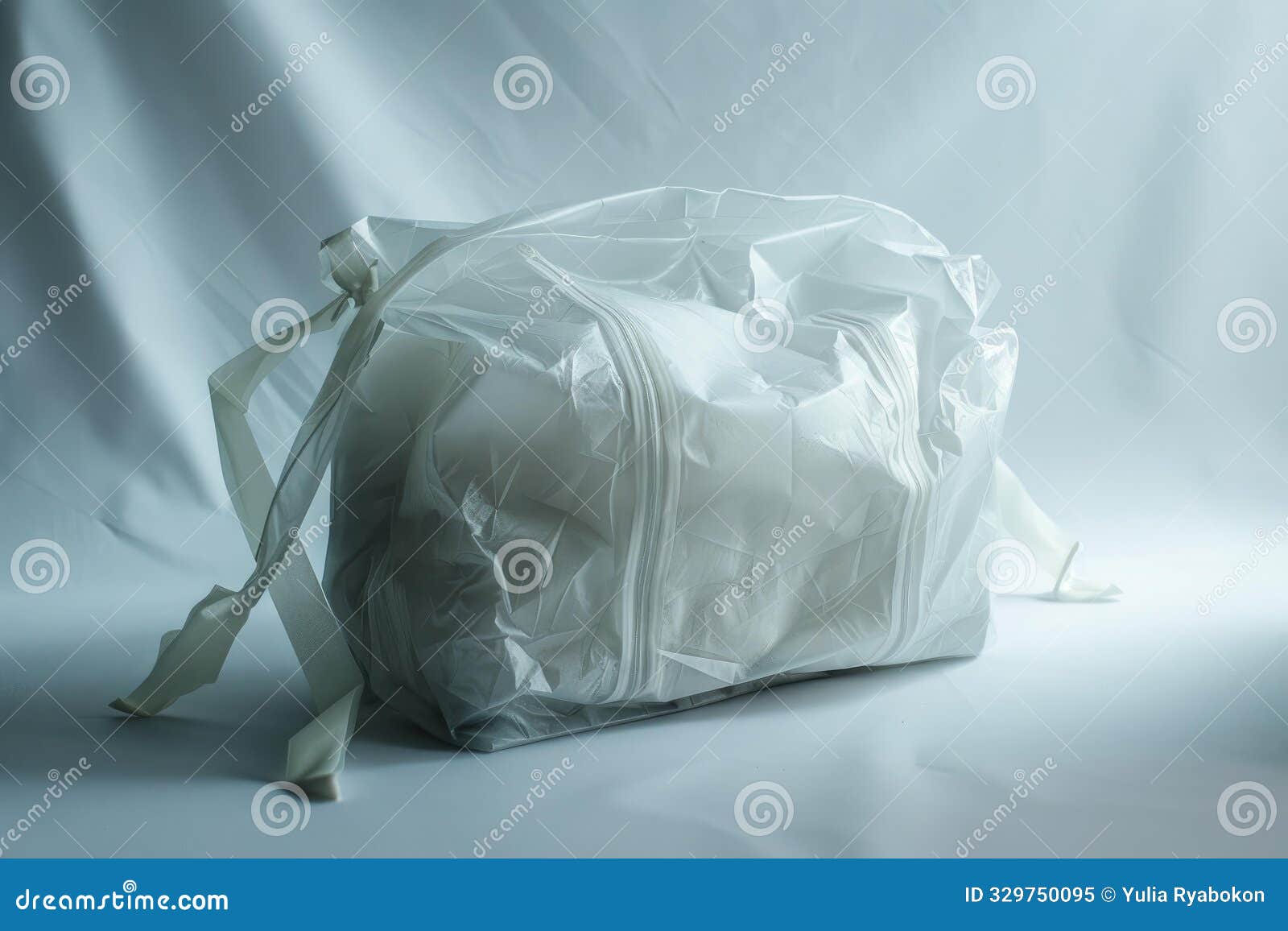 White Empty Plastic Bag Lying on White Background Stock Illustration ...