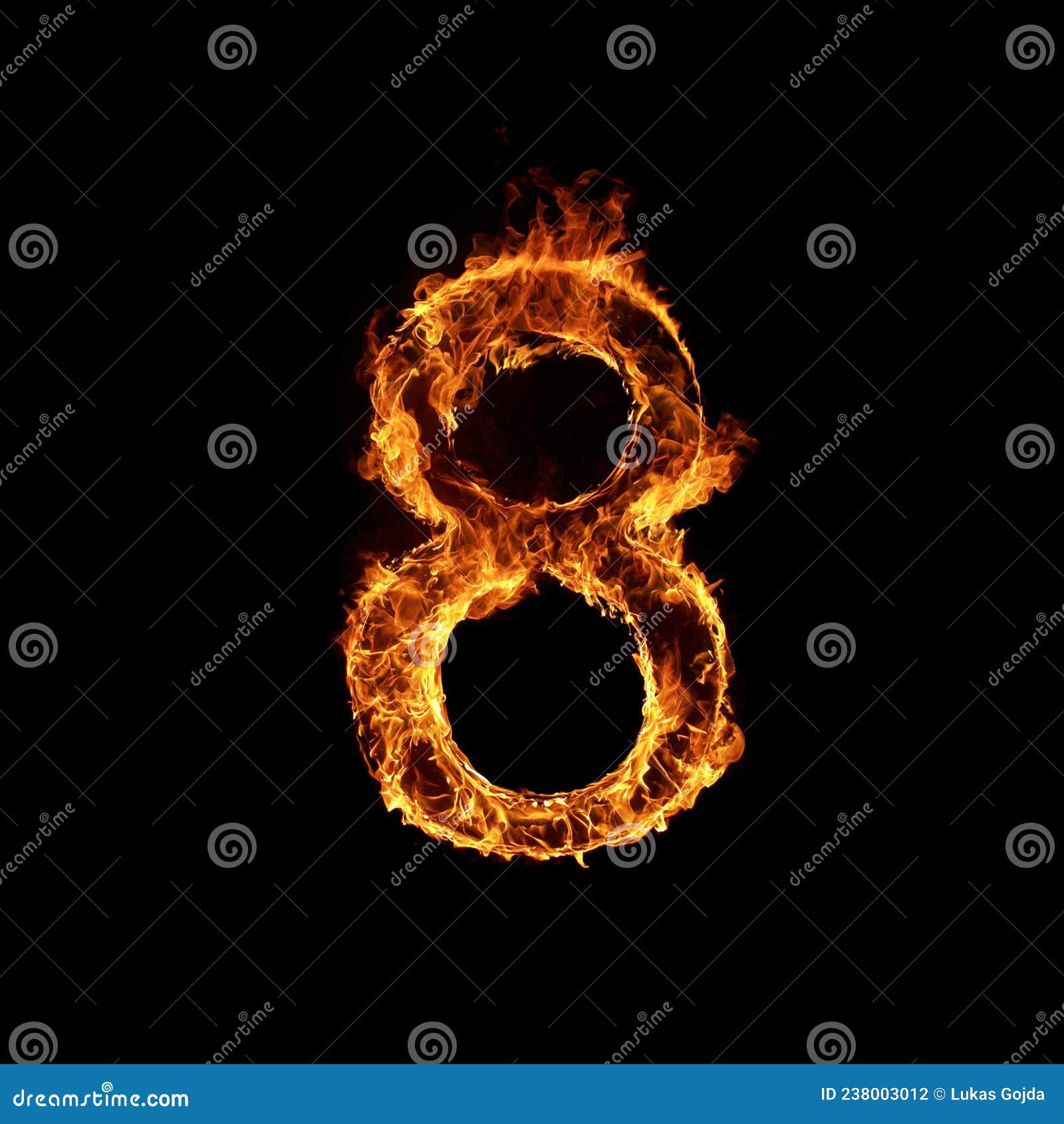 Single Number of Fire Flames Alphabet Stock Illustration - Illustration ...