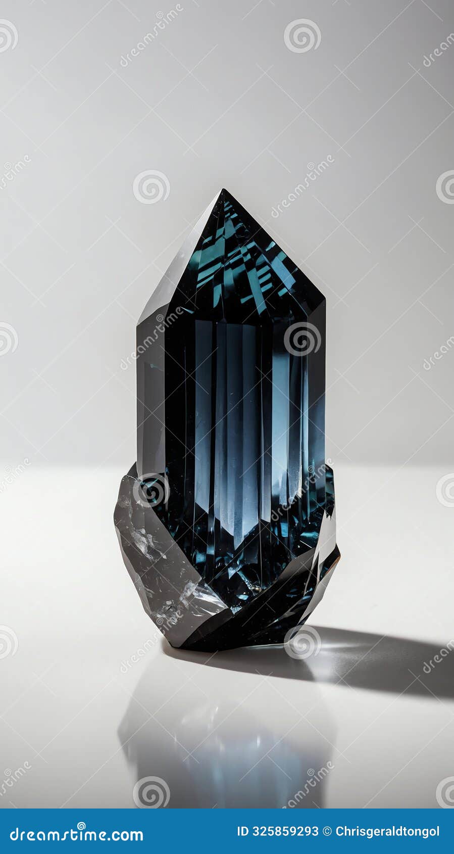 A Single Obsidian Crystal Is Featured On A Pure Green Ai Generated ...