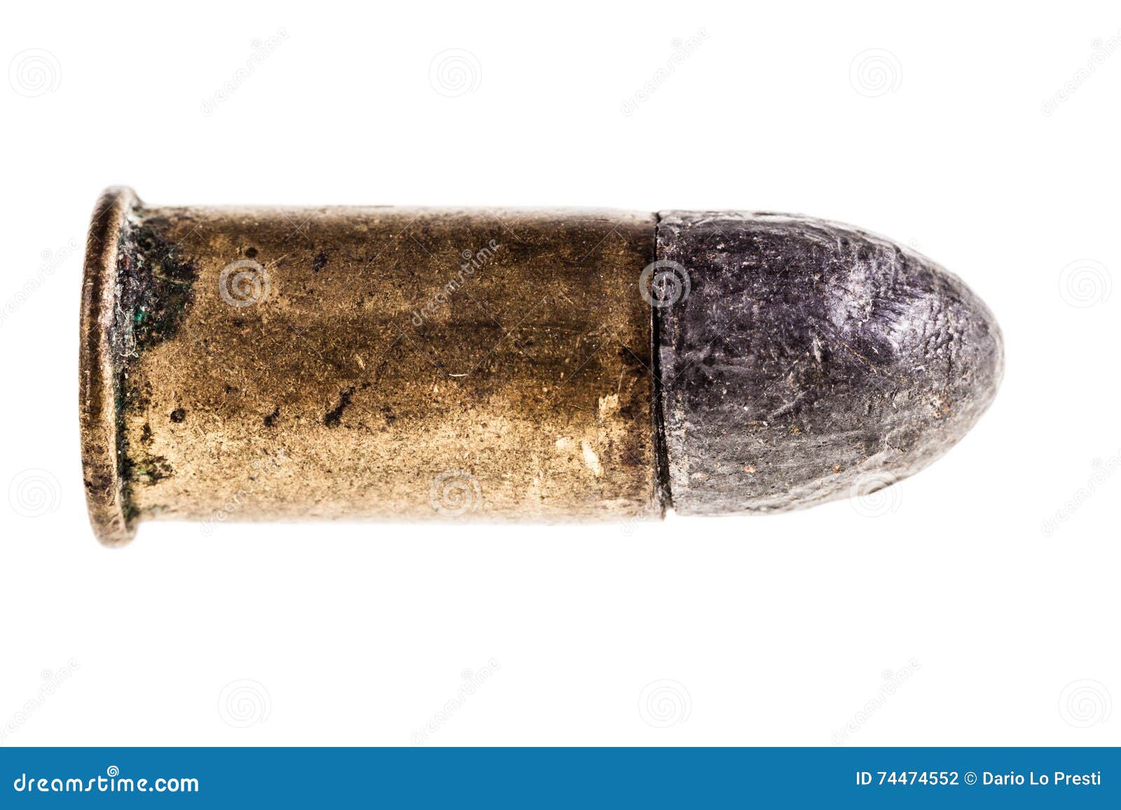 Single old bullet stock photo. Image of metal, retro - 74474552
