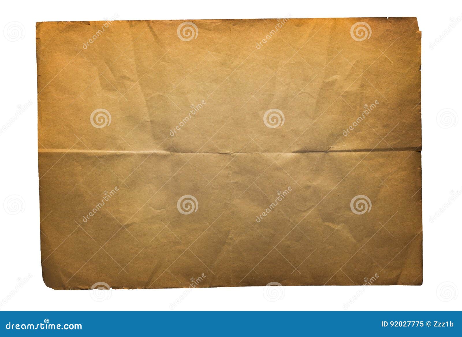 Single Old Folded Flat Sheet of Paper Isolated Stock Image - Image of ...