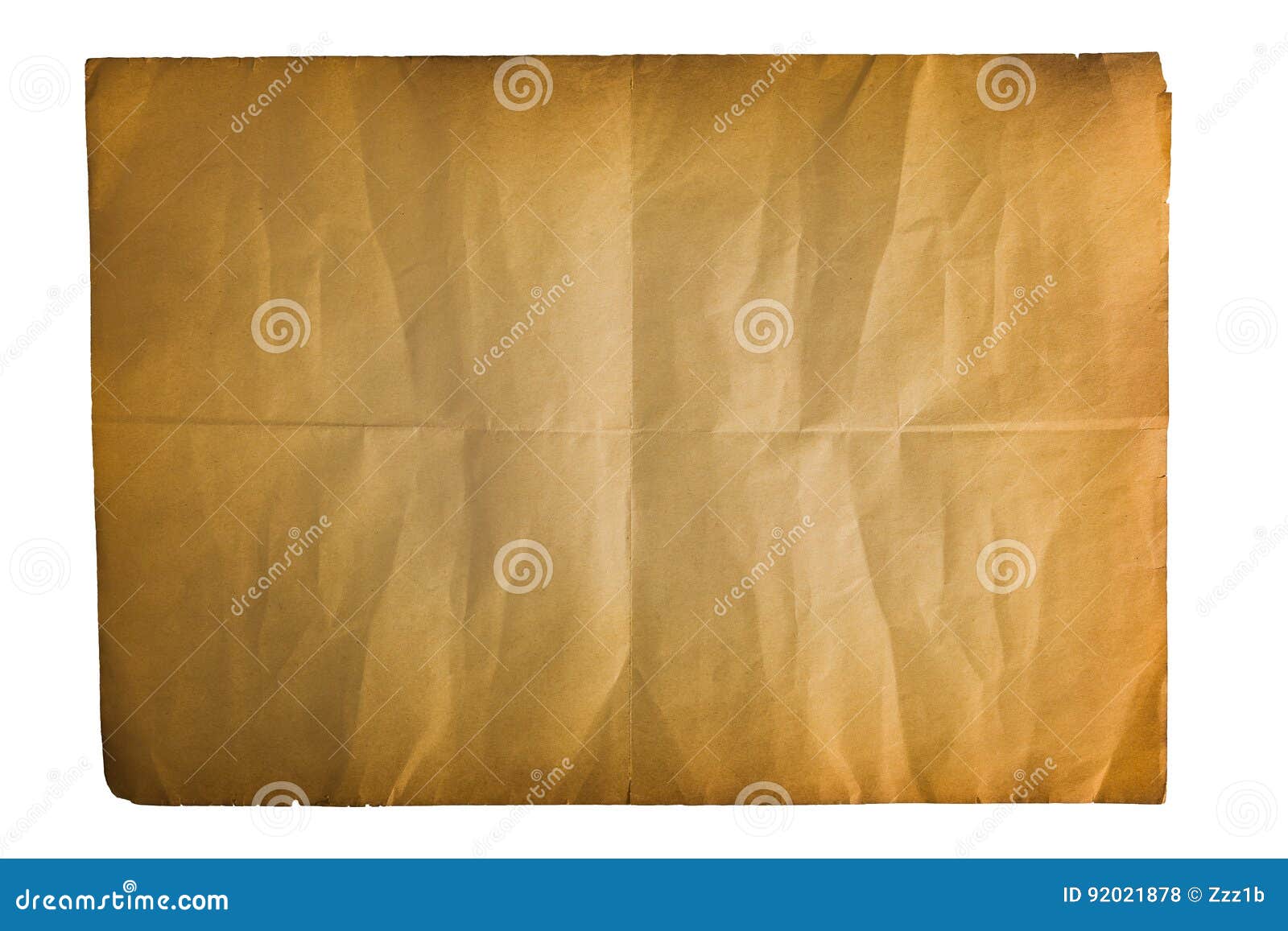 Single Old Folded Flat Sheet of Paper Stock Photo - Image of detail ...
