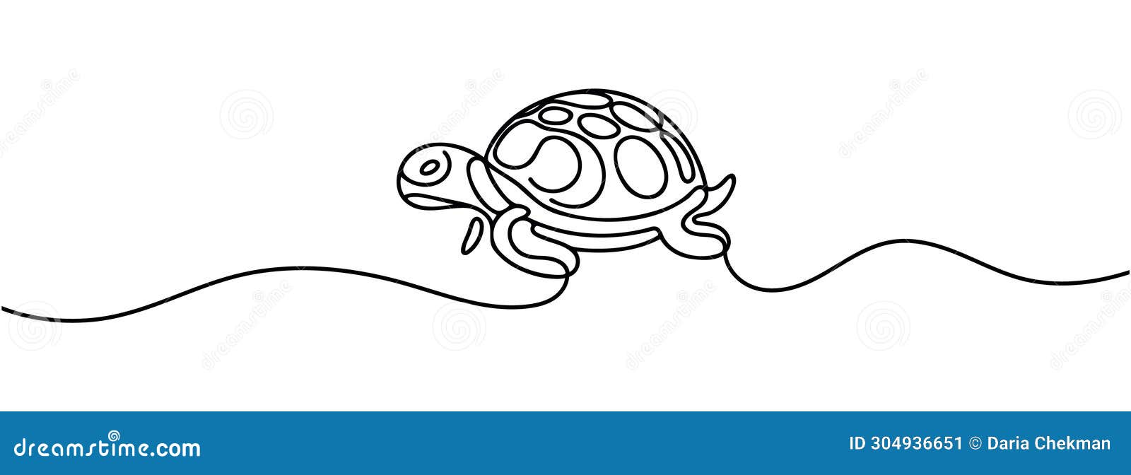 Single One Continuous Line Drawing of a Turtle Stock Illustration ...