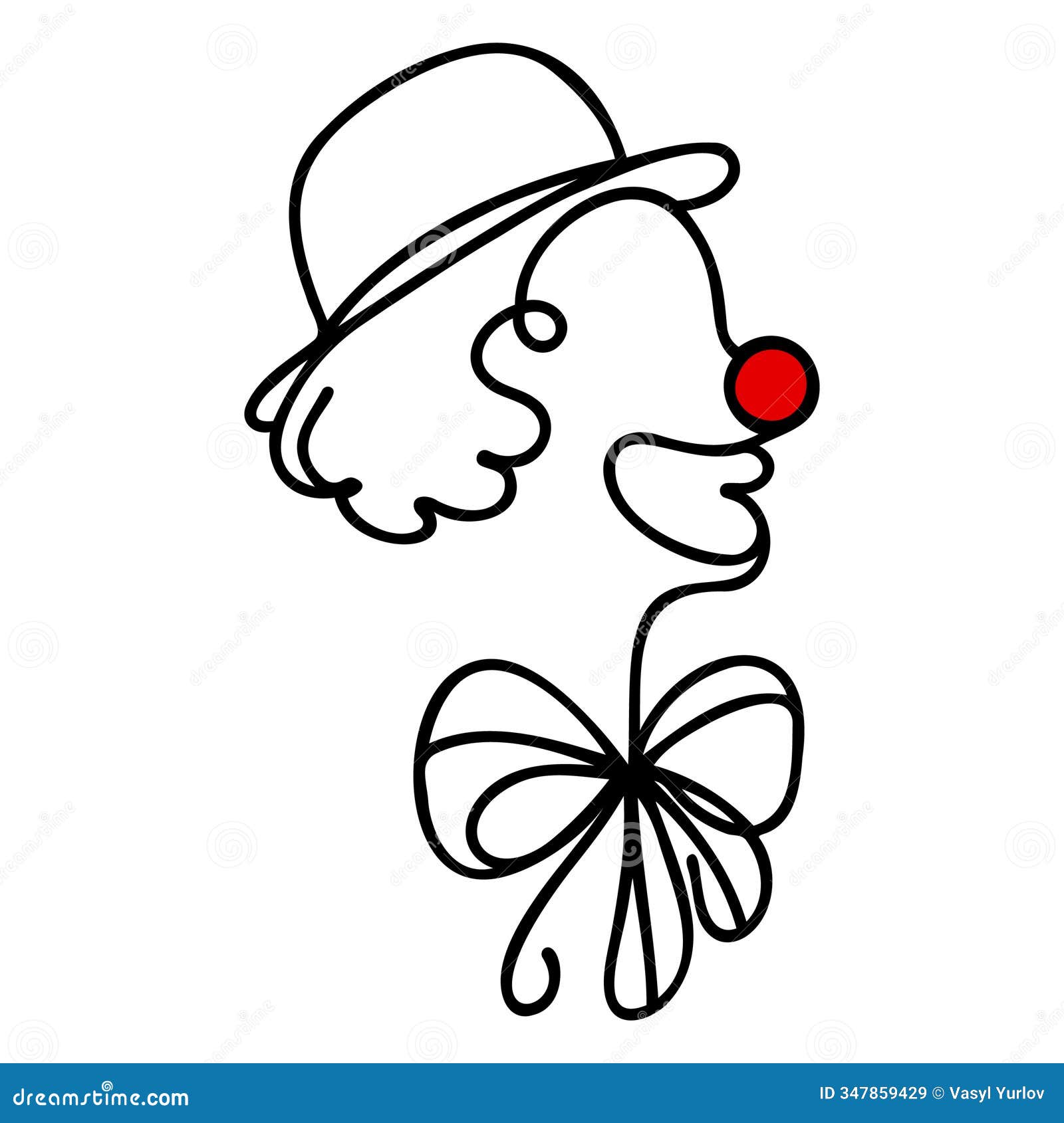 Single One Line Drawing of the Clown Line Art Logo Stock Illustration ...
