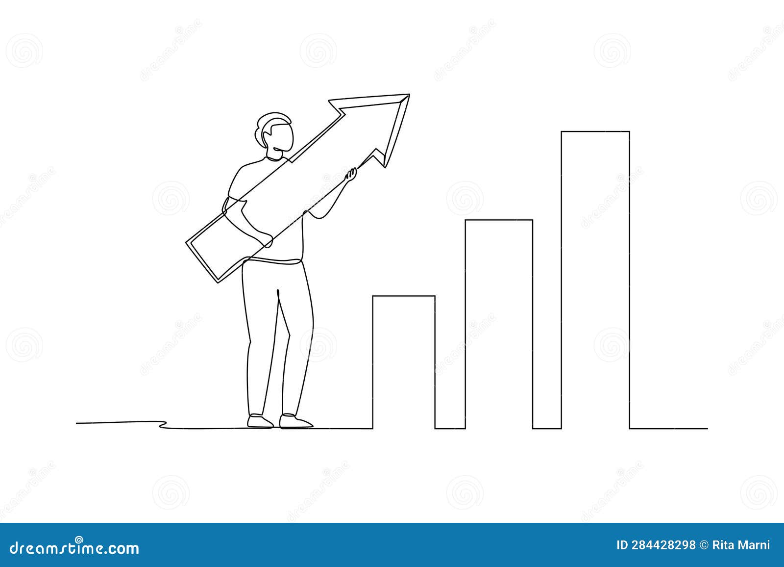 Single One Line Drawing Concept of Productivity Boosting. Stock Vector ...