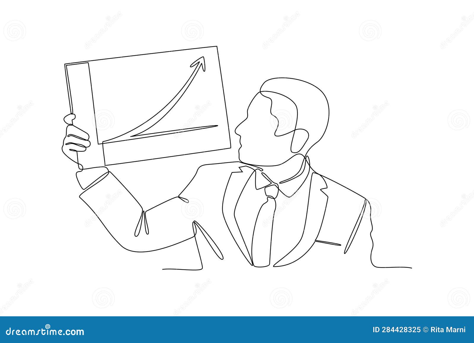 Single One Line Drawing Concept Of Productivity Boosting. Cartoon ...