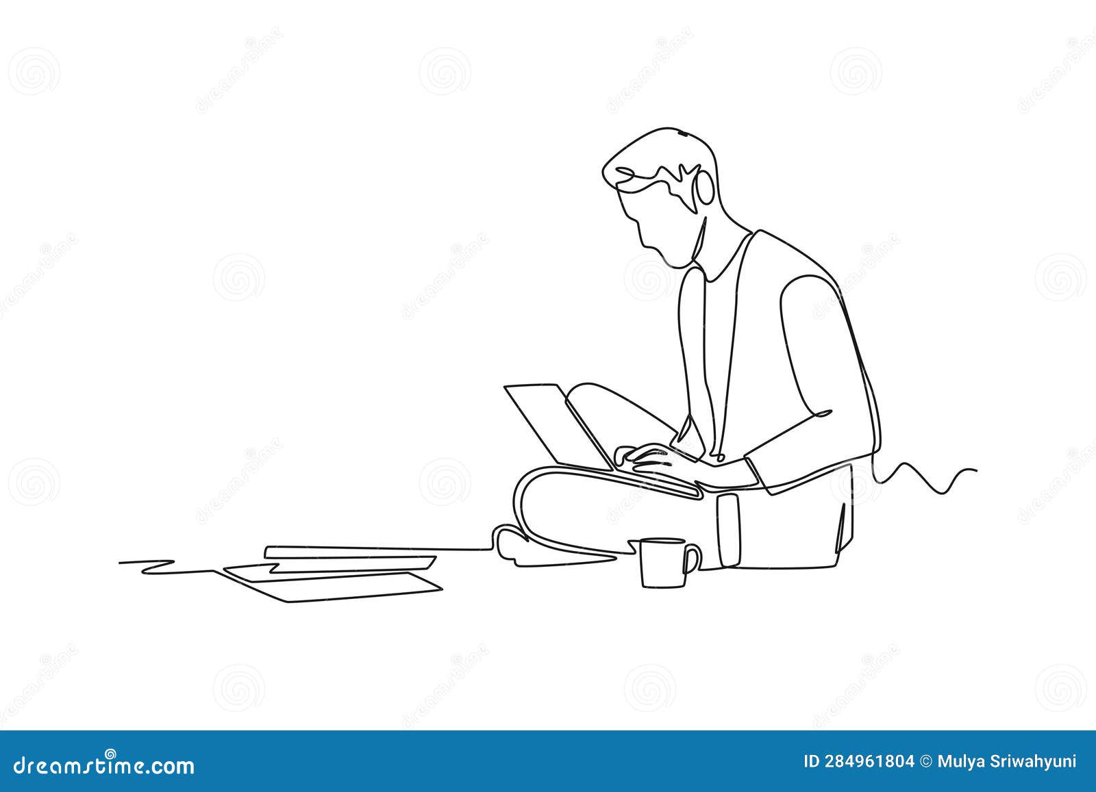 Single One Line Drawing Effective and Productive Concept. Stock ...