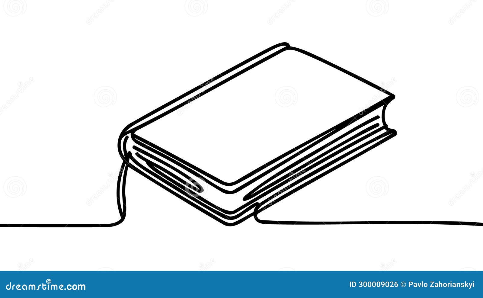 Single One Line Drawing of Text Book for Study. Back To School ...