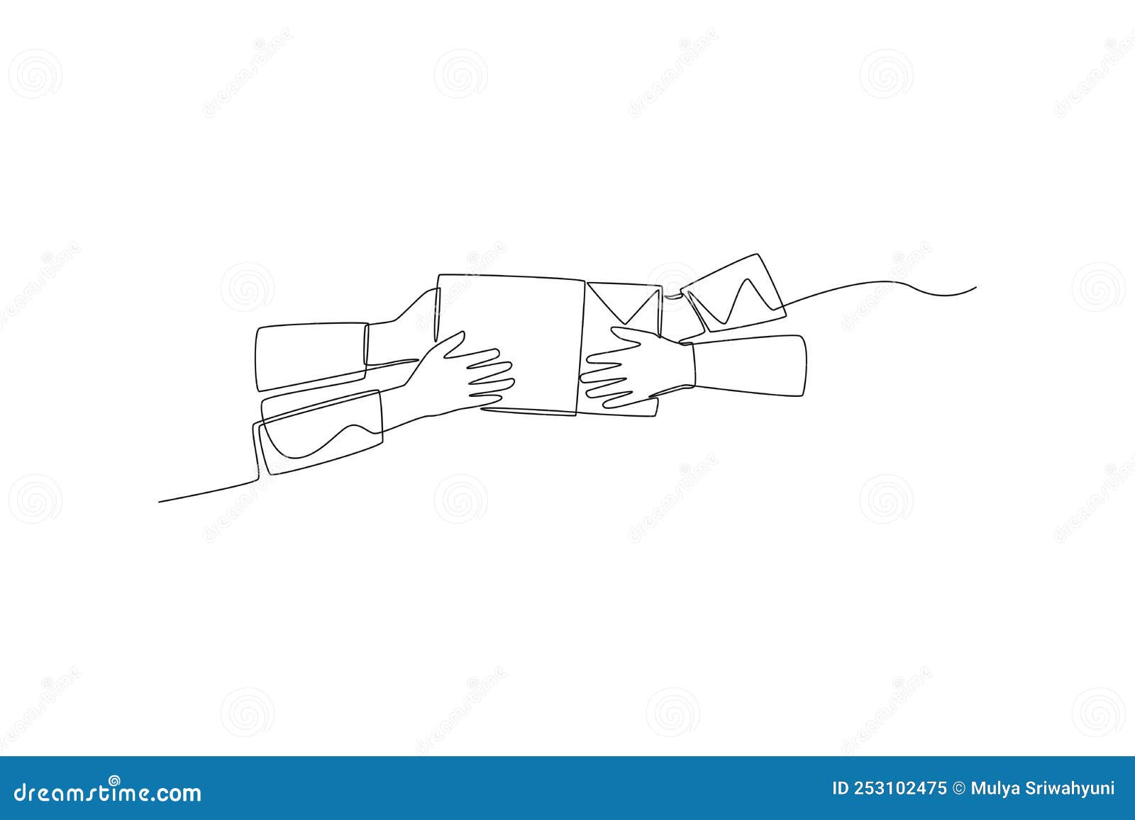 Two Hands Holding Packaged Gift Box Together. Gift Box Concept Stock ...