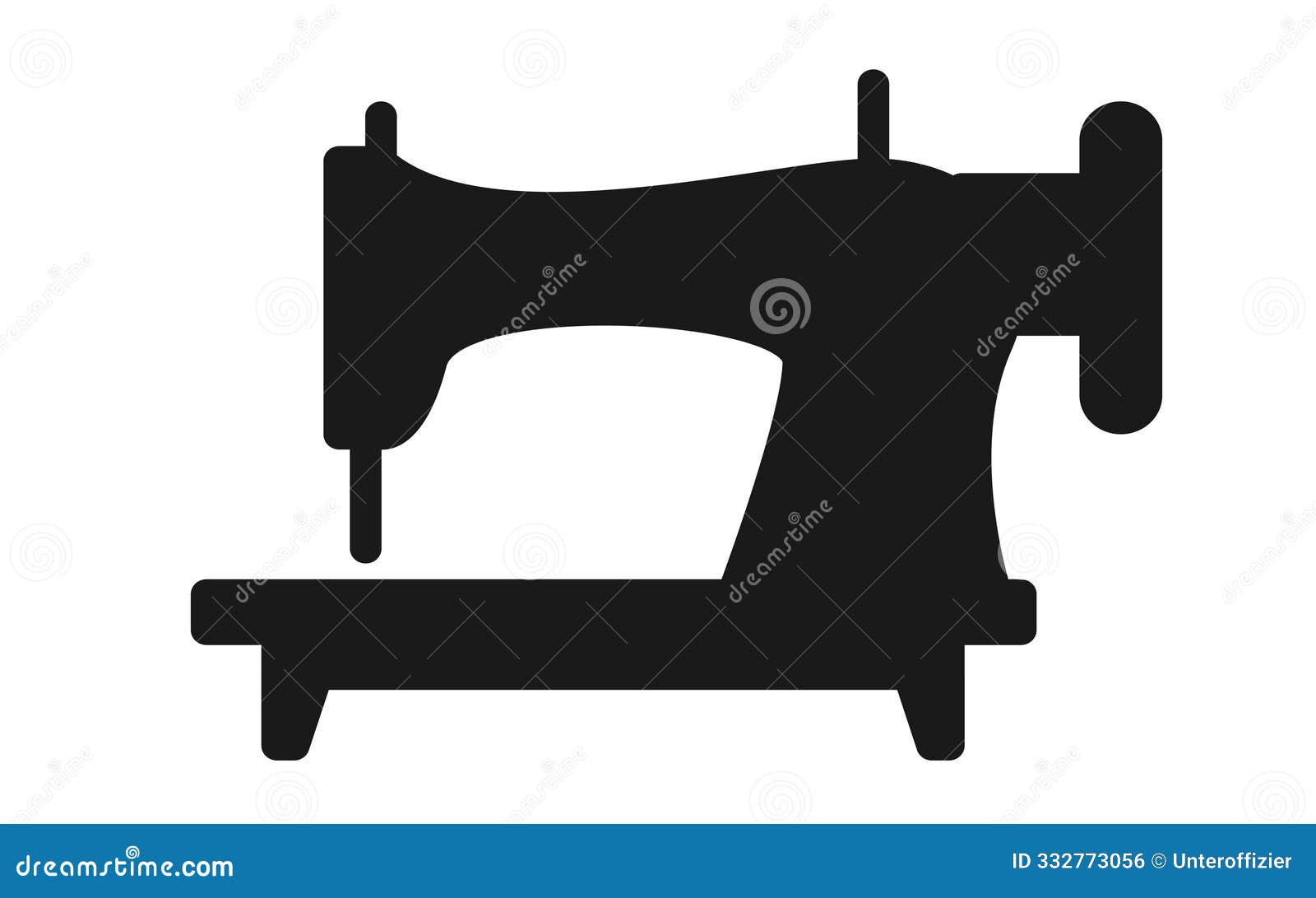 A Single One Old Nostalgic Sewing Machine Outline Shape Silhouette ...
