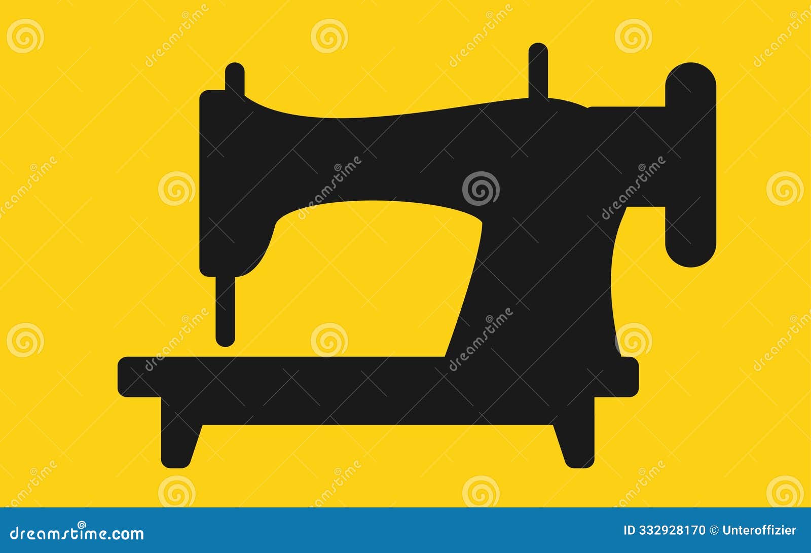 A Single One Old Nostalgic Sewing Machine Outline Shape Silhouette ...