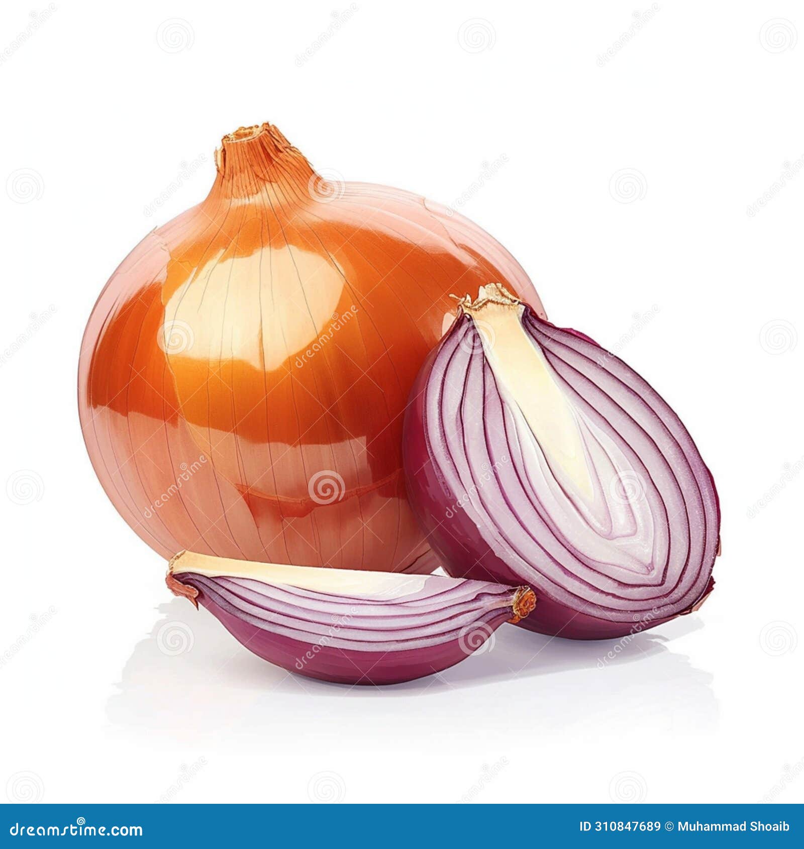 Single Onion Isolated on White Background, Culinary Ingredient Concept ...