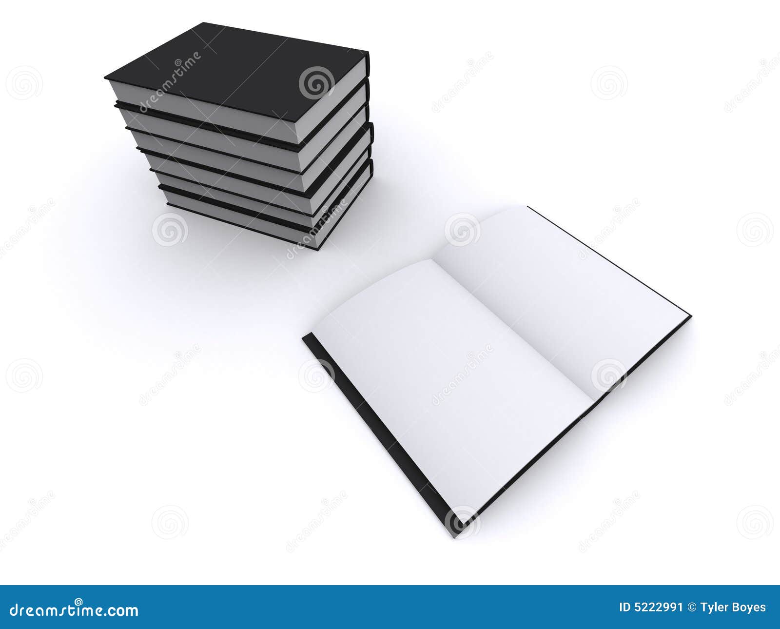 Single Open Black Book Stock Image - Image: 5222991