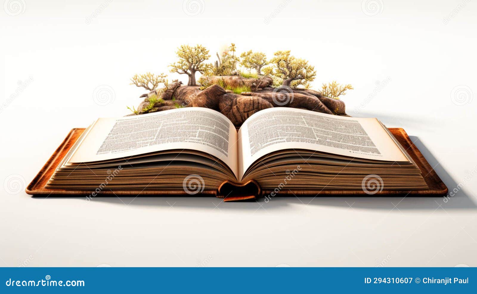 A Single Open Book Isolated on White Stock Illustration - Illustration ...