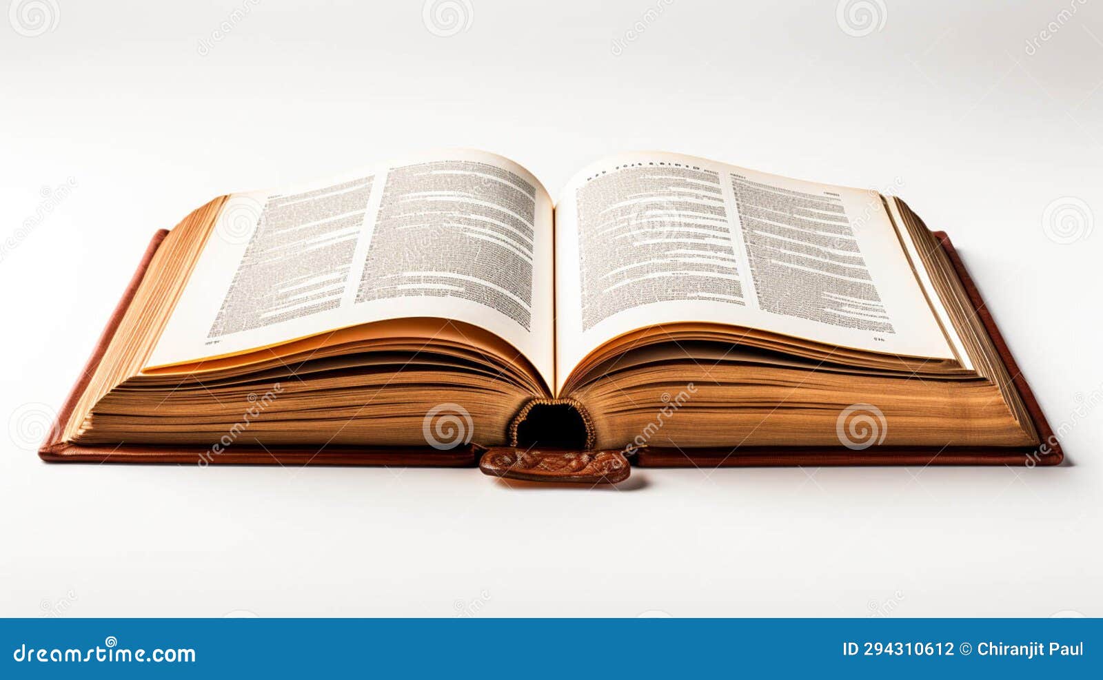 A Single Open Book Isolated on White Stock Illustration - Illustration ...
